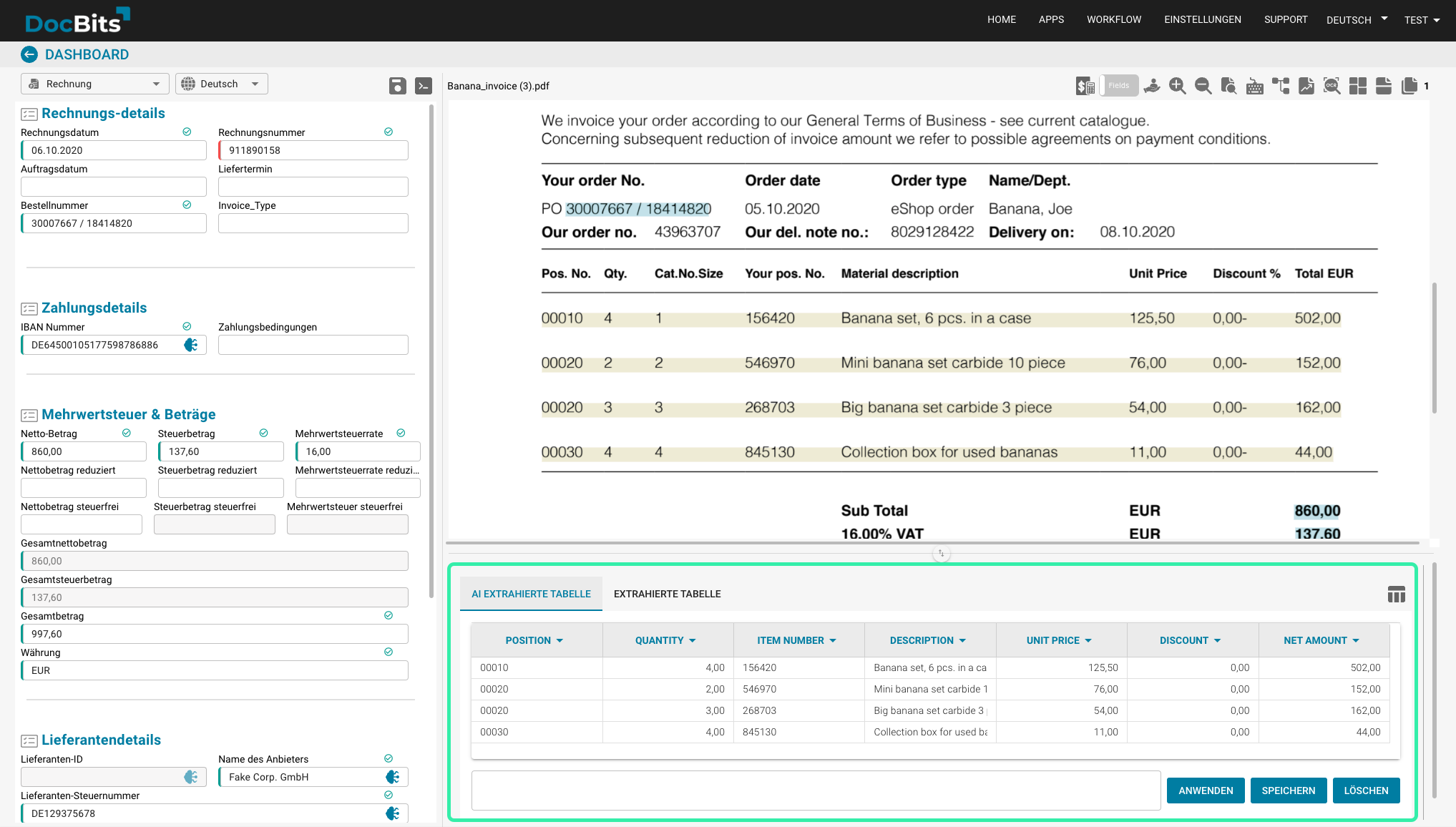 AI Table Extraction - FellowPRO AG