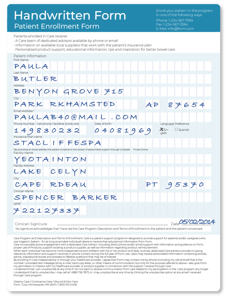 Handwritten Forms - FellowPRO AG
